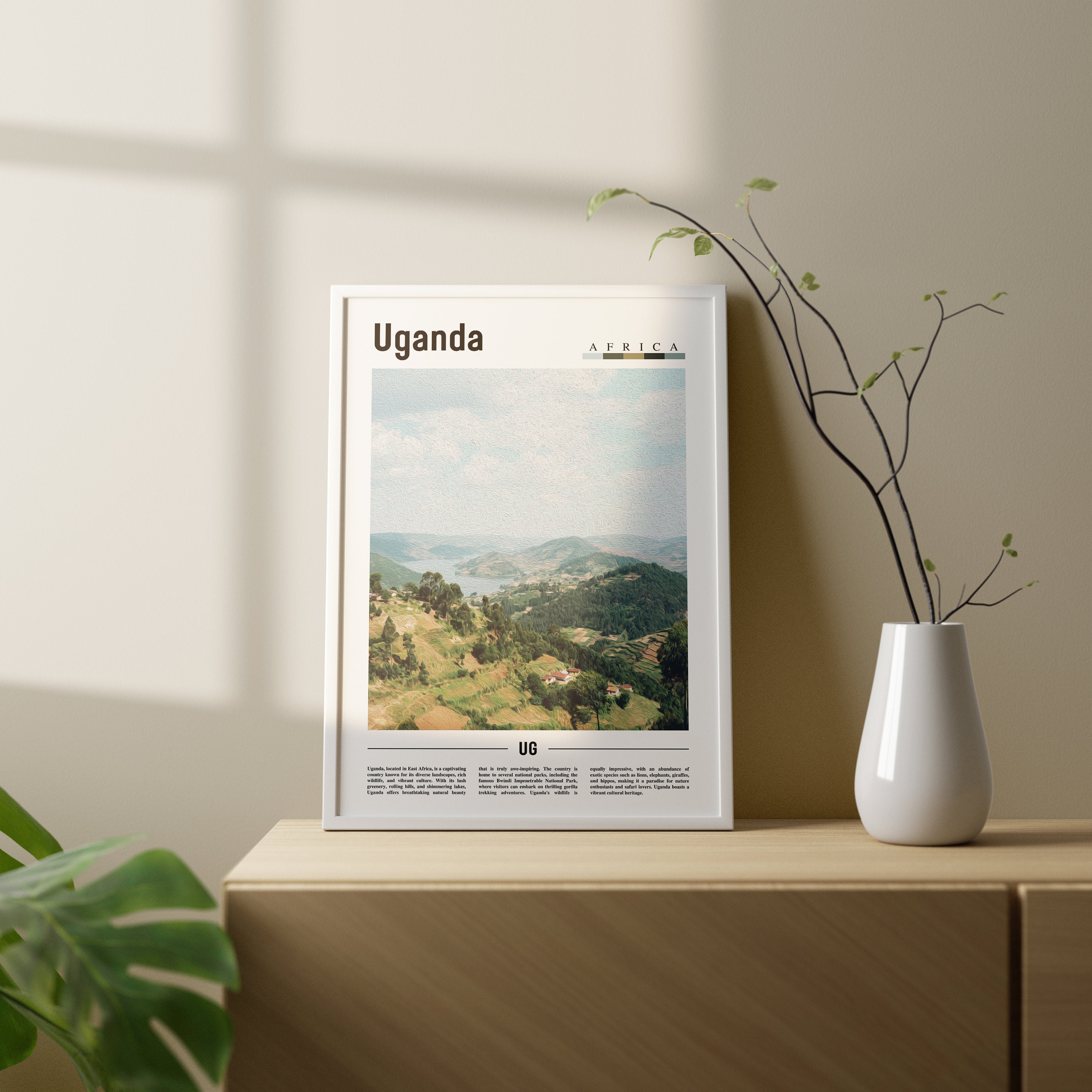 Uganda Poster, Uganda Print, Uganda Wall Art, Minimal Travel Print ...
