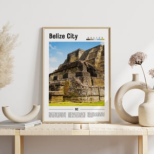 Belize City Poster, Belize City Print, Belize City Wall Art, Minimal ...