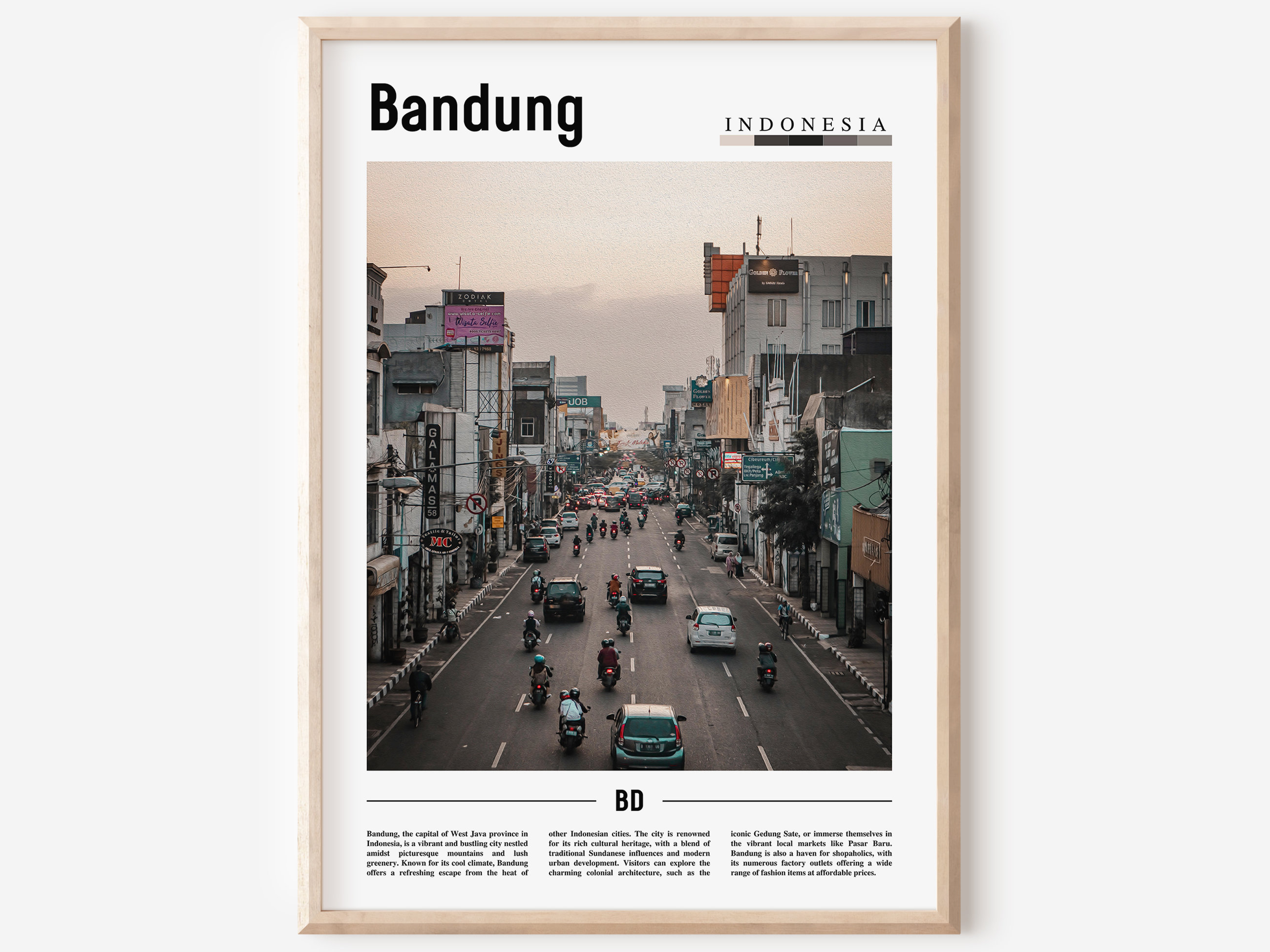Bandung Poster, Bandung Print, Bandung Wall Art, Asia Print, Asia ...