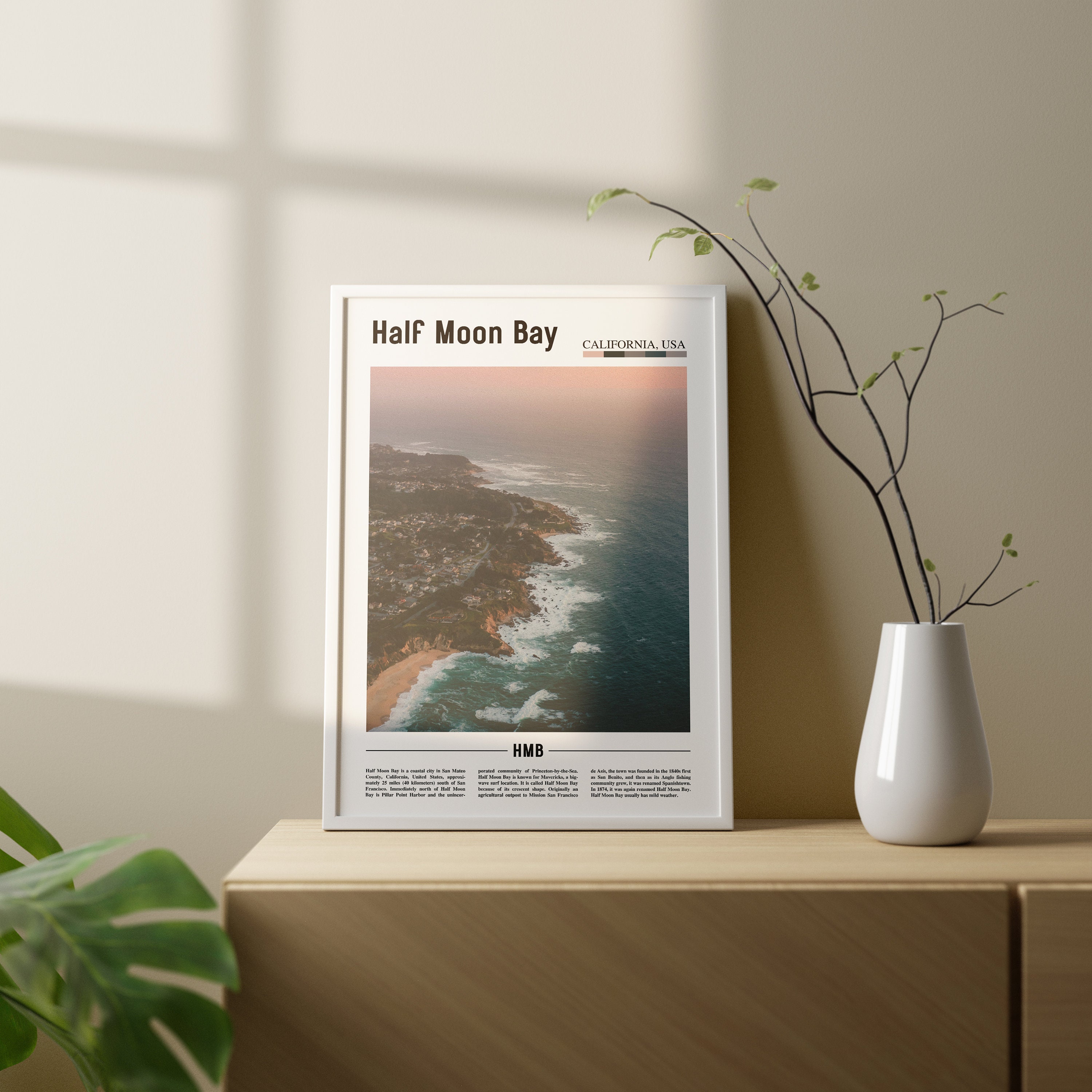 Half Moon Bay Print, Half Moon Bay Poster, Half Moon Bay Wall Art ...