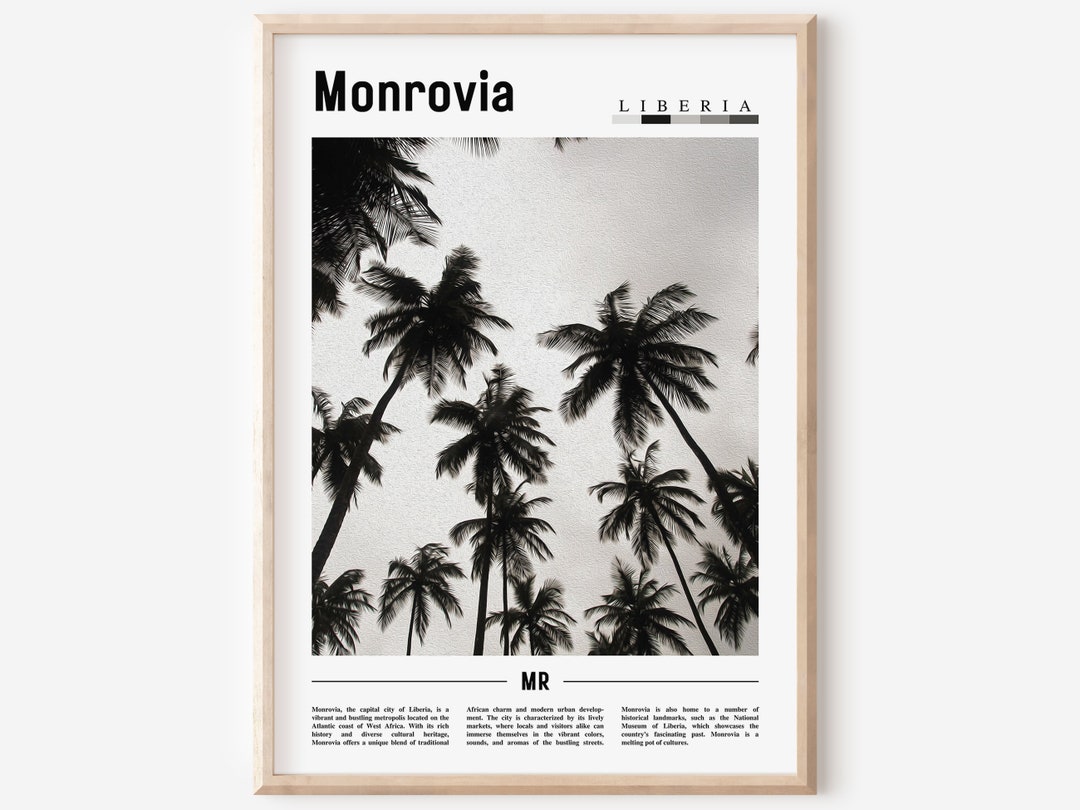 Monrovia Poster, Monrovia Print, Monrovia Wall Art, Minimal Travel ...