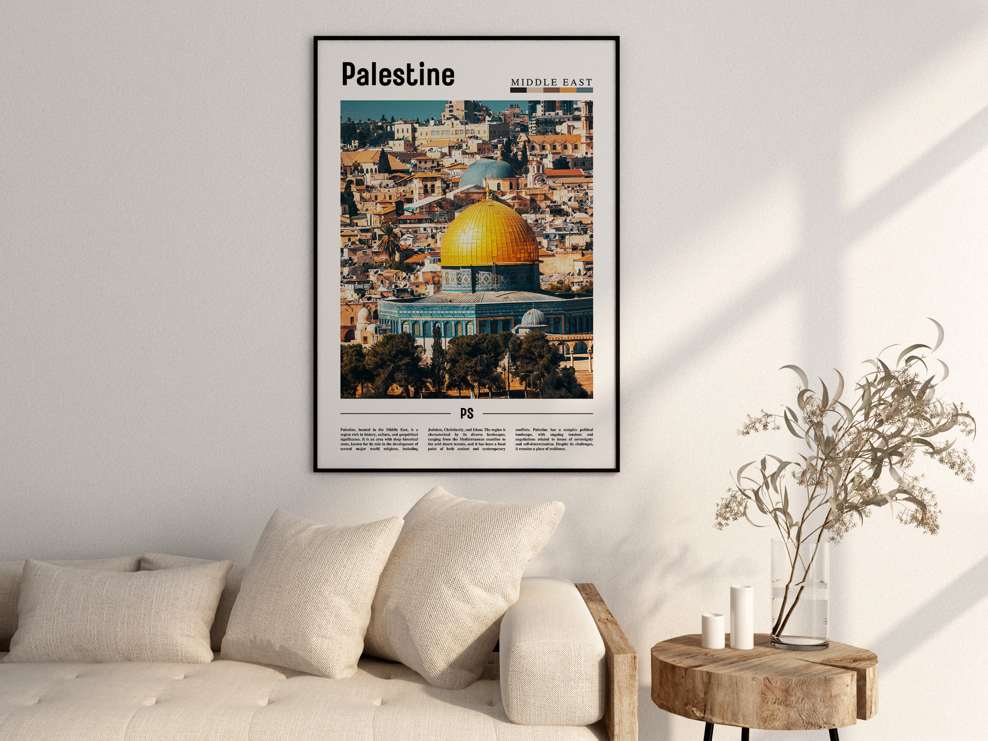 Palestine Poster, Palestine Print, Palestine Wall Art, Minimal Travel ...