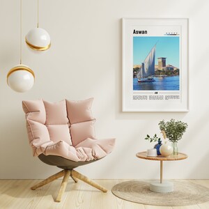 Aswan Poster, Aswan Print, Aswan Wall Art, Minimal Travel Print, Travel ...