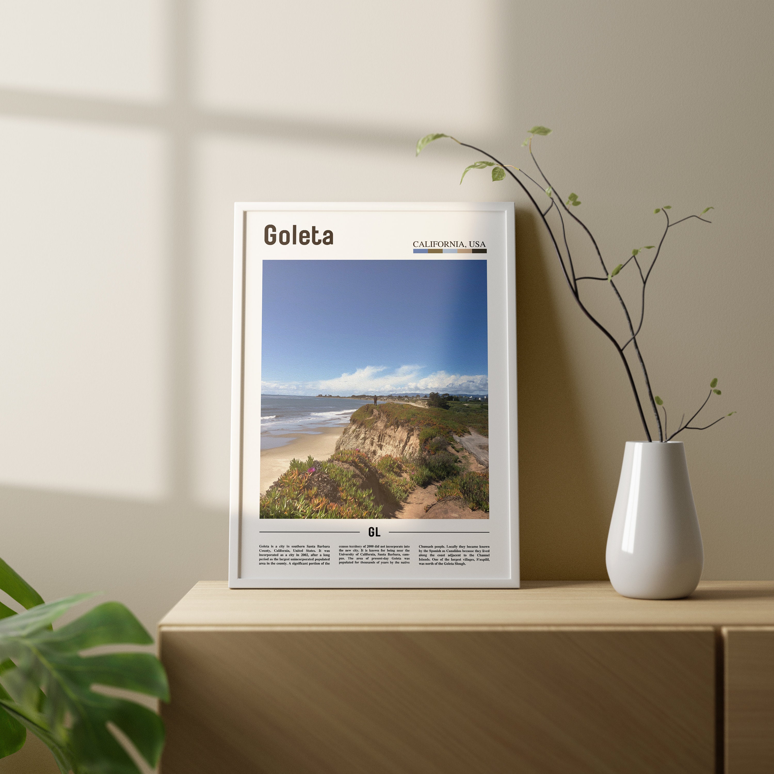 Goleta Print, Goleta Poster, Goleta Wall Art, Minimal Travel Print ...