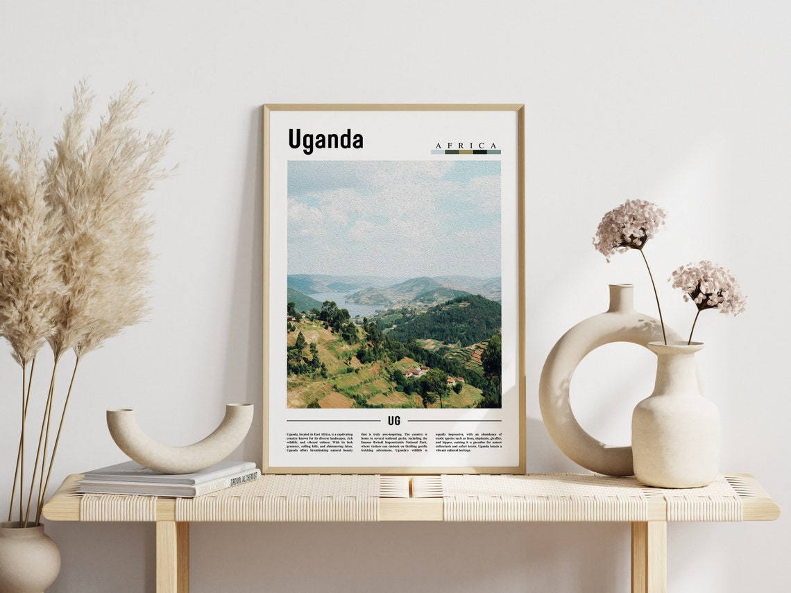 Uganda Poster, Uganda Print, Uganda Wall Art, Minimal Travel Print ...