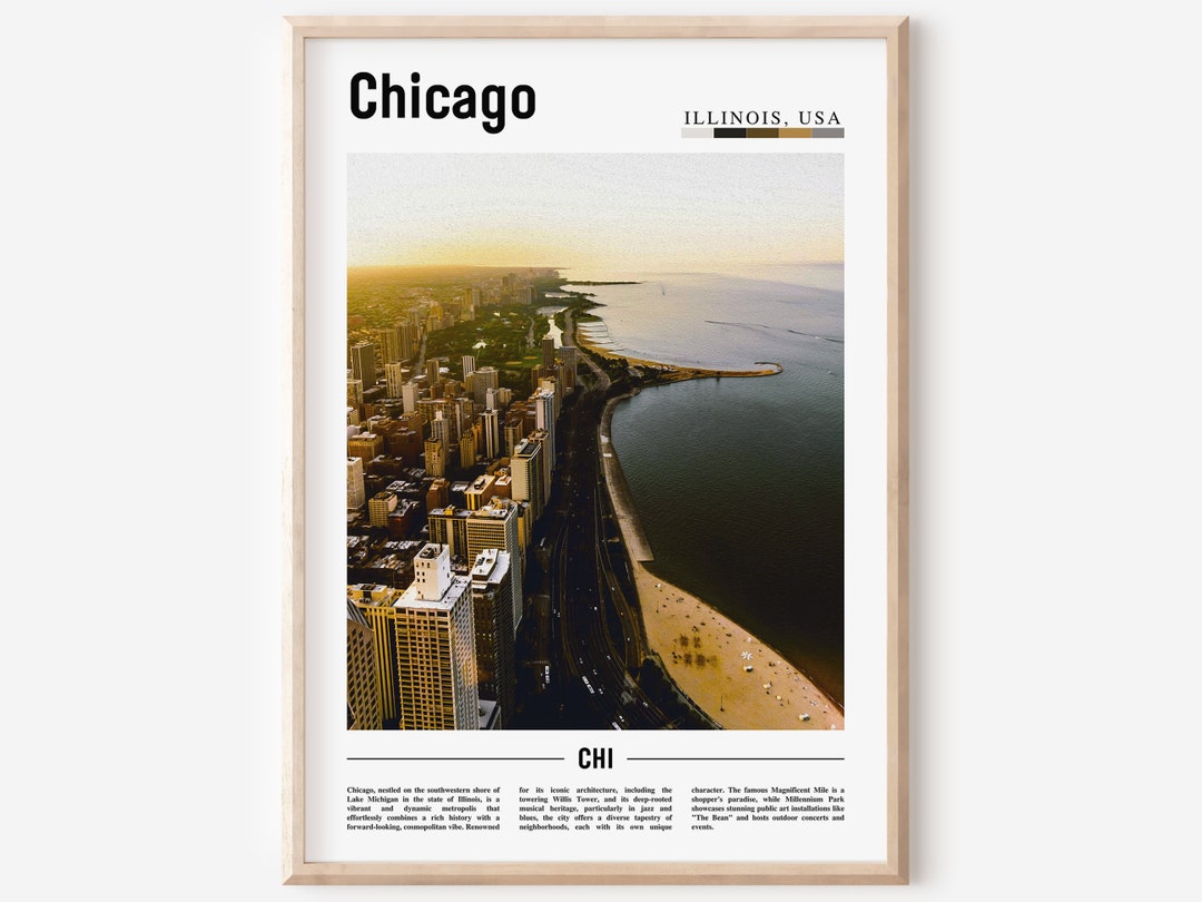 Chicago Print, Chicago Poster, Chicago Wall Art, United States Photo ...