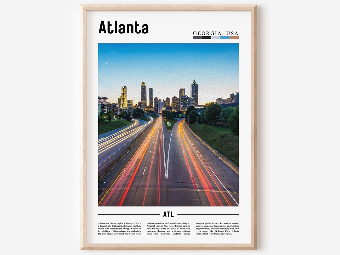 Atlanta Poster, Atlanta Print, Atlanta Wall Art, Minimal Travel Print ...