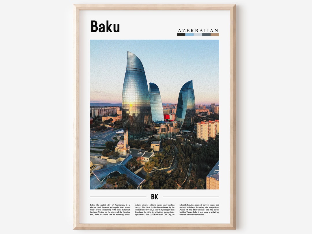 Baku Poster, Baku Print, Baku Wall Art, Asia Print, Asia Poster, Asia ...