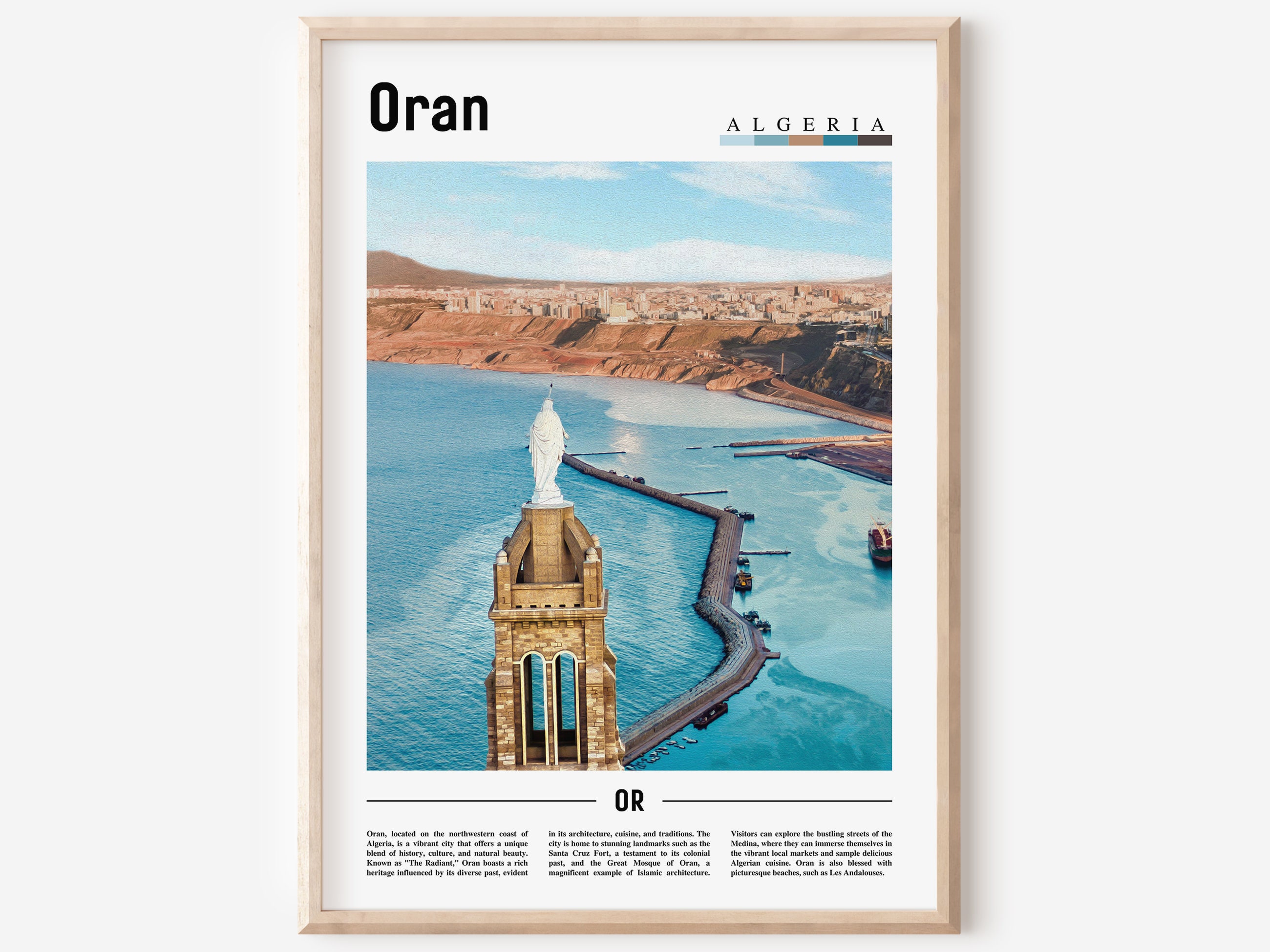 Oran Poster, Oran Print, Oran Wall Art, Minimal Travel Print, Travel ...