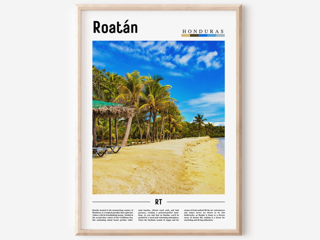 Roatán Poster, Roatán Print, Roatán Wall Art, Minimal Travel Print ...