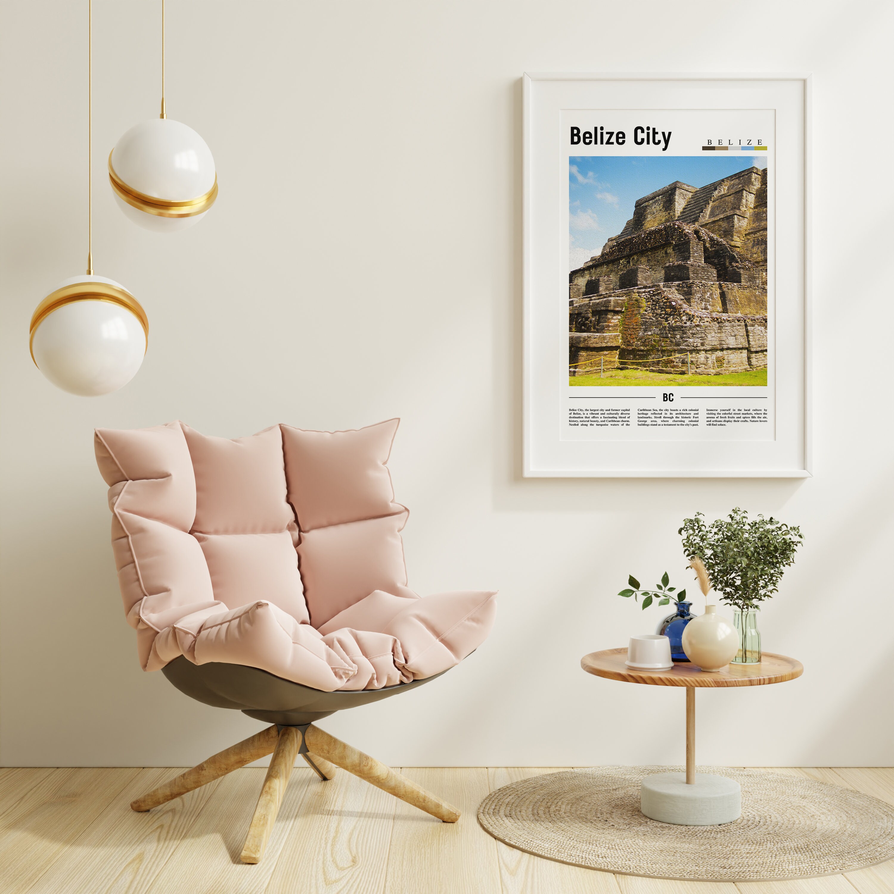 Belize City Poster, Belize City Print, Belize City Wall Art, Minimal ...