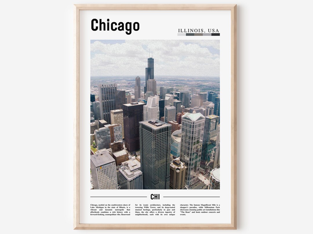Chicago Print, Chicago Poster, Chicago Wall Art, United States Photo ...