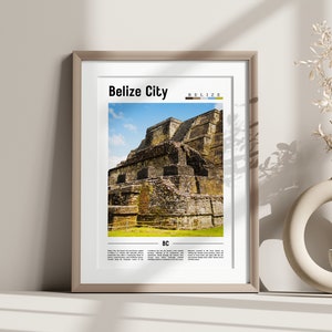 Belize City Poster, Belize City Print, Belize City Wall Art, Minimal ...
