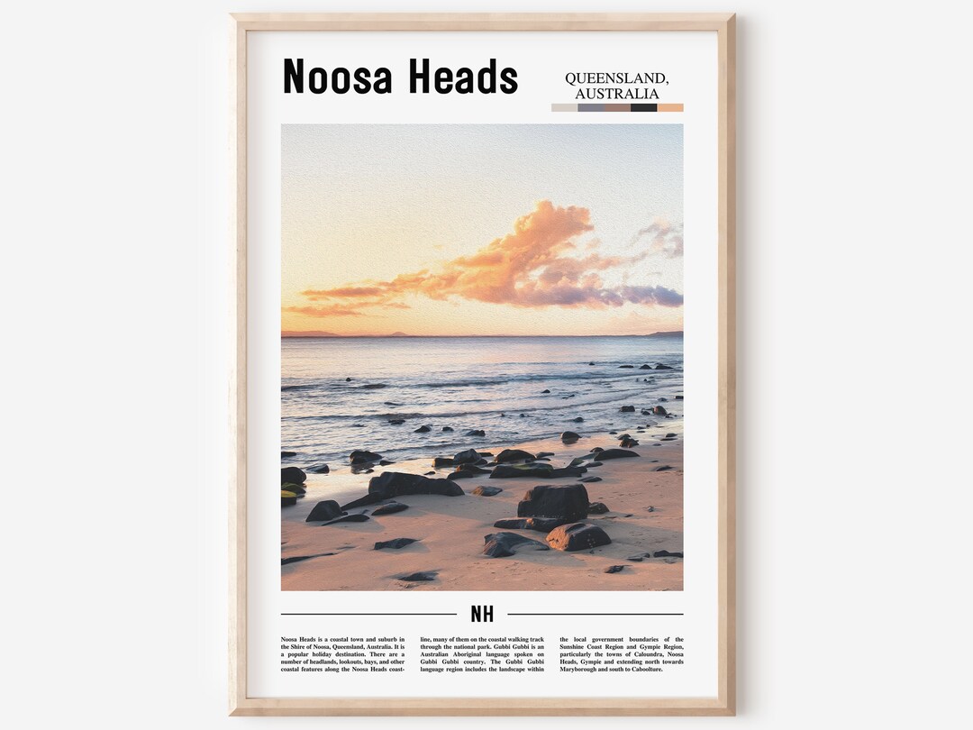 Noosa Heads Print, Noosa Heads Poster, Noosa Heads Wall Art, Minimal ...