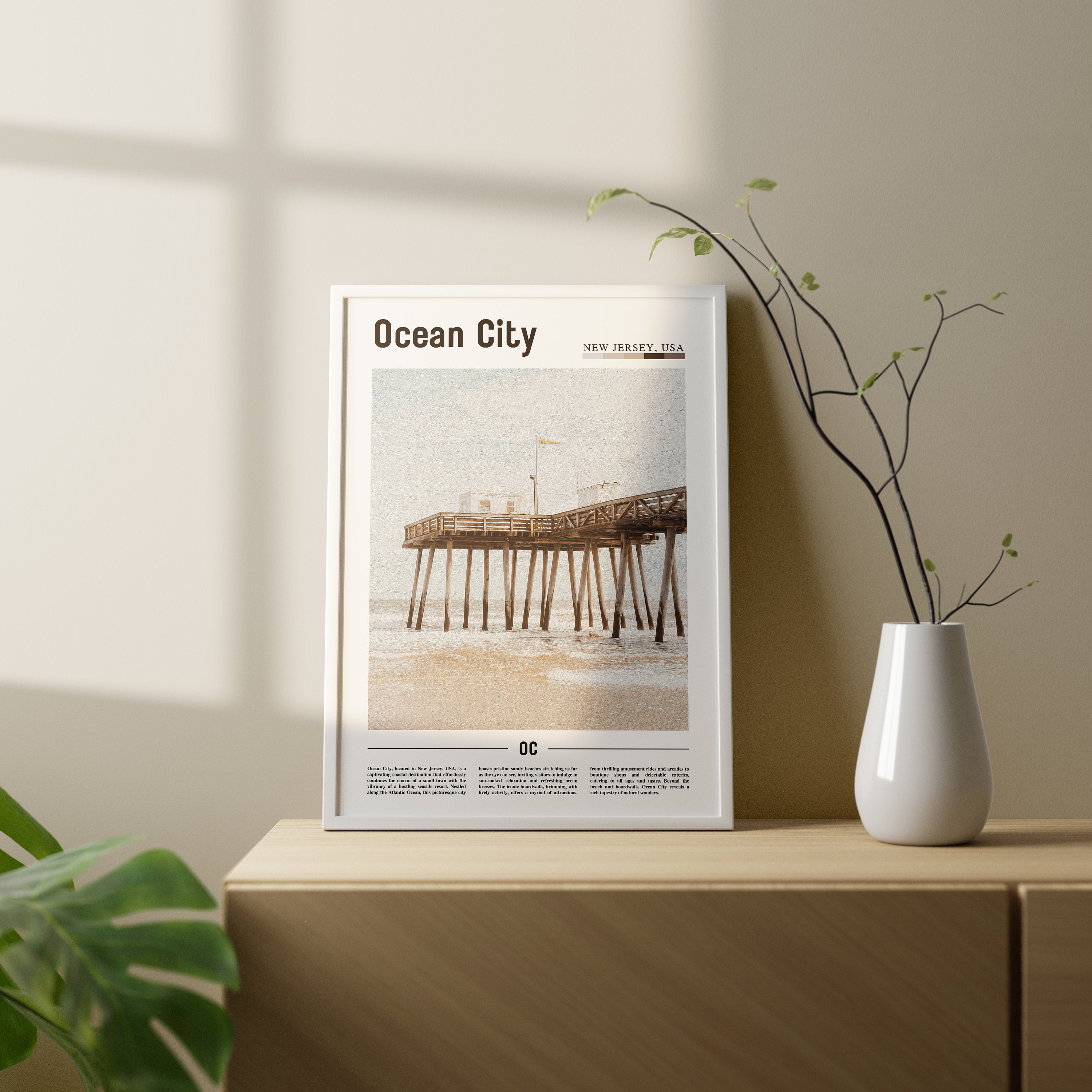 Ocean City Poster, Ocean City Print, Ocean City Wall Art, United States ...