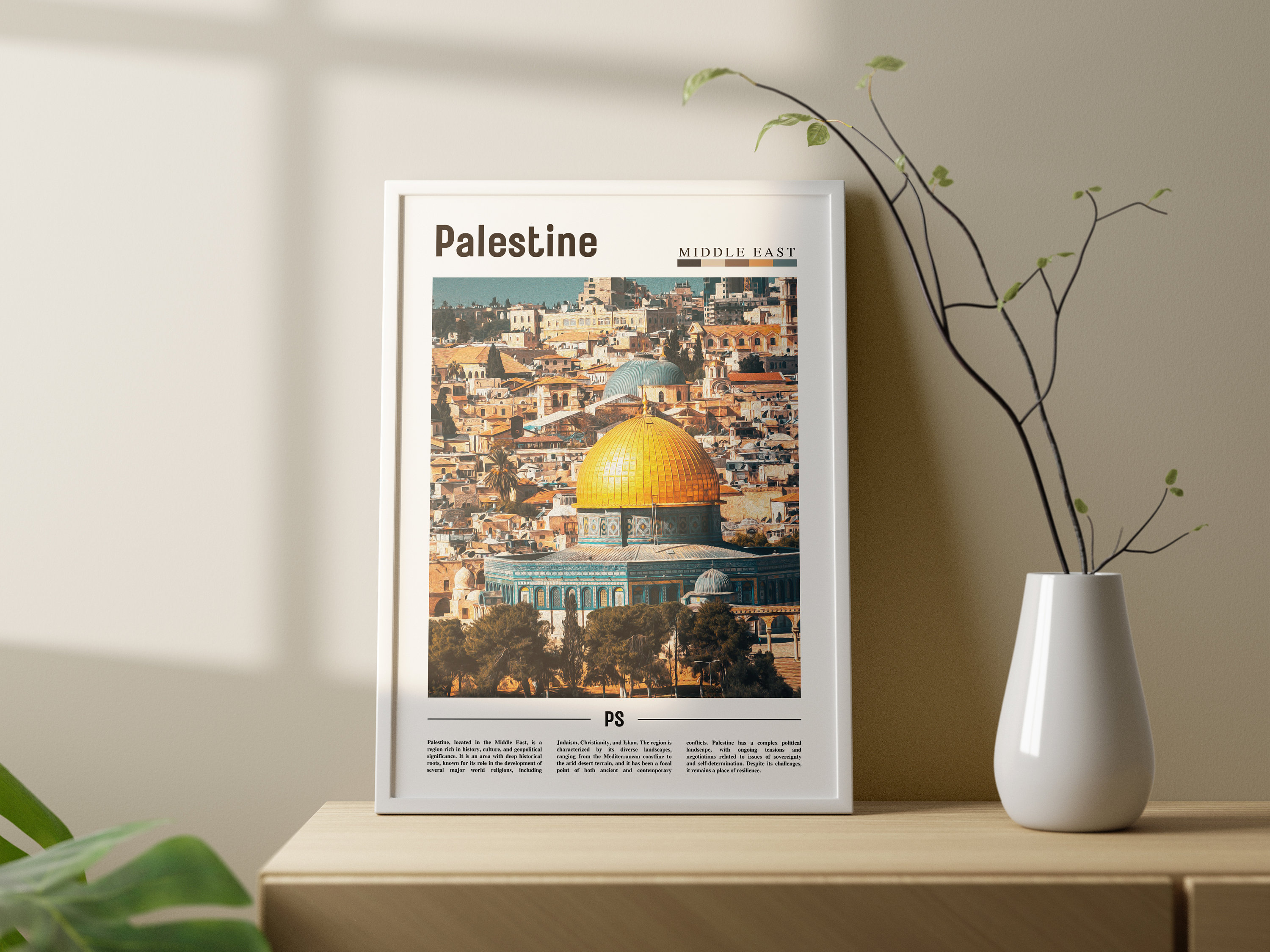 Palestine Poster, Palestine Print, Palestine Wall Art, Minimal Travel ...