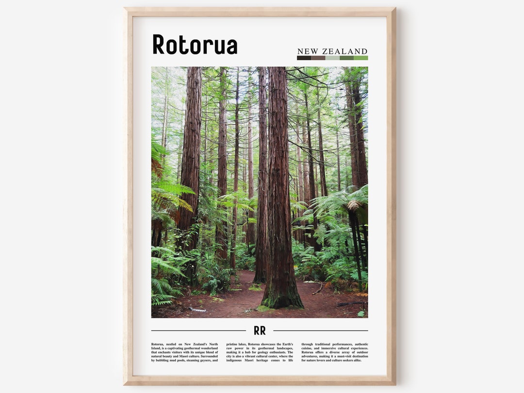 Rotorua Poster, Rotorua Print, Rotorua Wall Art, Minimal Travel Print ...