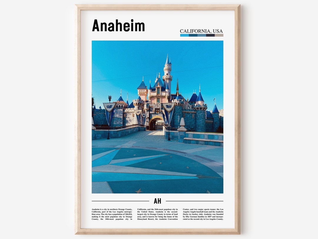 Anaheim Print, Anaheim Poster, Anaheim Wall Art, Minimal Travel Print ...