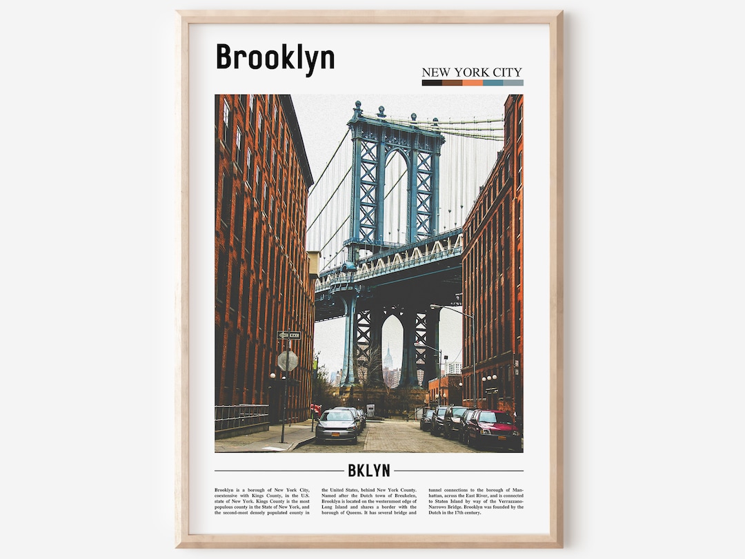 Brooklyn Print, Brooklyn Poster, Brooklyn Wall Art, Oil Painting Poster ...