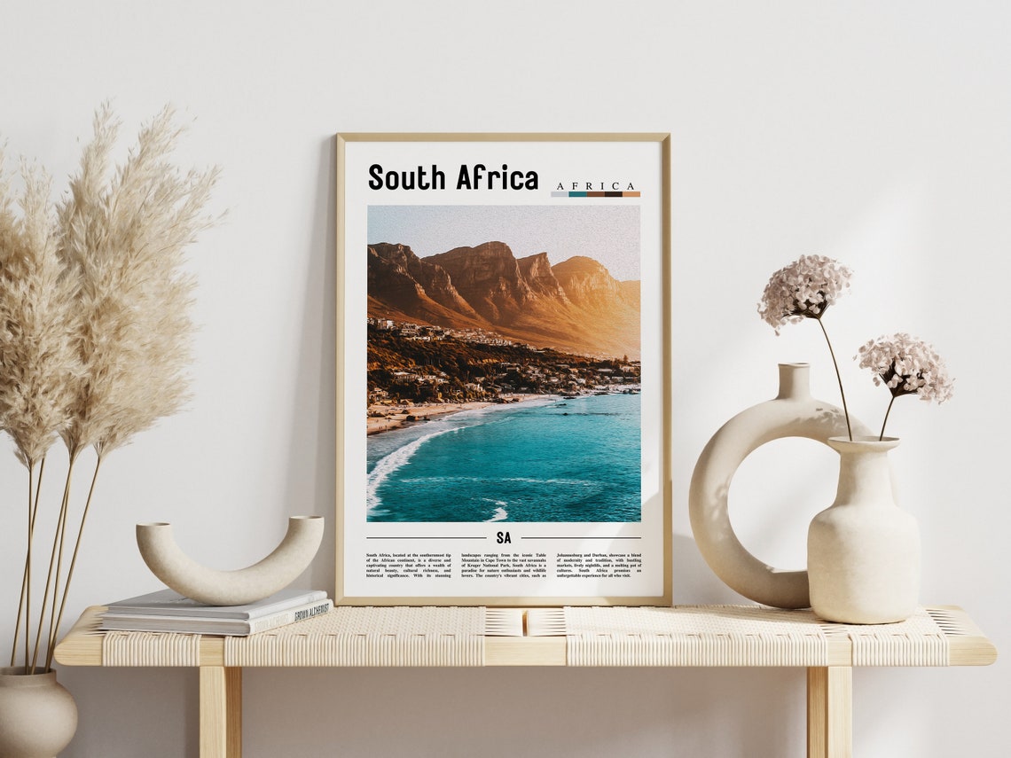 South Africa Poster, South Africa Print, South Africa Wall Art, Minimal ...