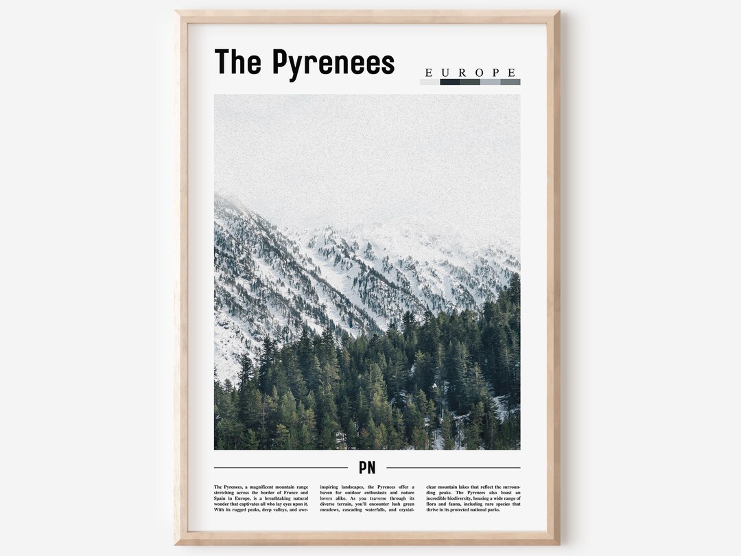 The Pyrenees Poster, the Pyrenees Print, the Pyrenees Wall Art, Europe ...