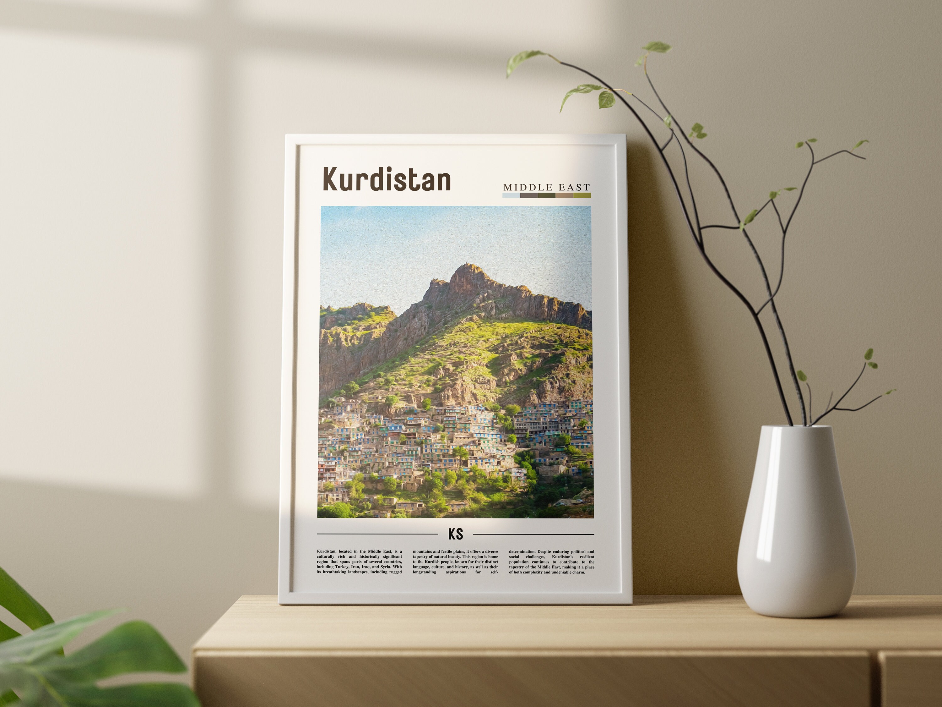 Kurdistan Poster, Kurdistan Print, Kurdistan Wall Art, Minimal Travel ...