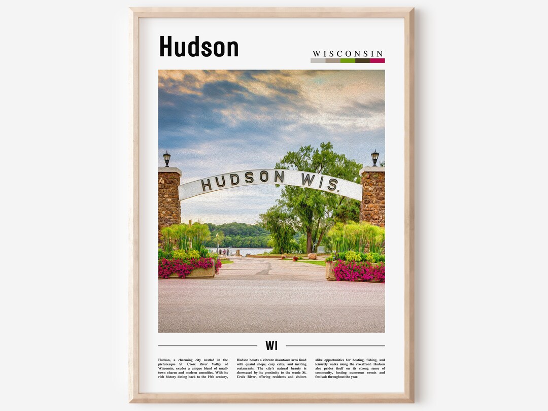 Hudson Poster, Hudson Print, Hudson Wall Art, Minimal Travel Print ...