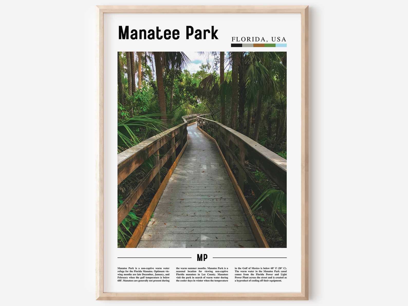 Manatee Park Print, Manatee Park Poster, Manatee Park Wall Art, Oil ...