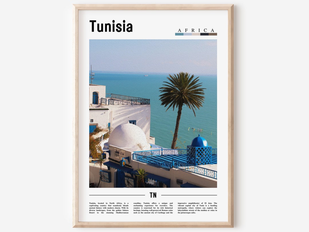 Tunisia Poster, Tunisia Print, Tunisia Wall Art, Minimal Travel Print ...