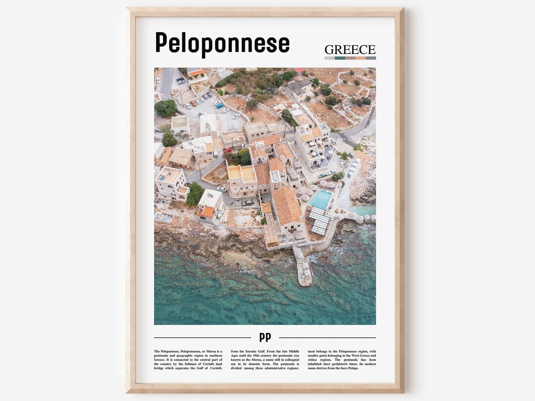 Peloponnese Print, Peloponnese Poster, Peloponnese Wall Art, Oil ...