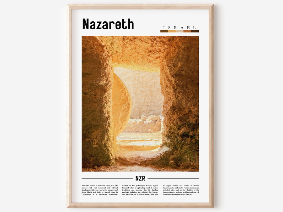 Nazareth Poster, Nazareth Print, Nazareth Wall Art, Minimal Travel ...