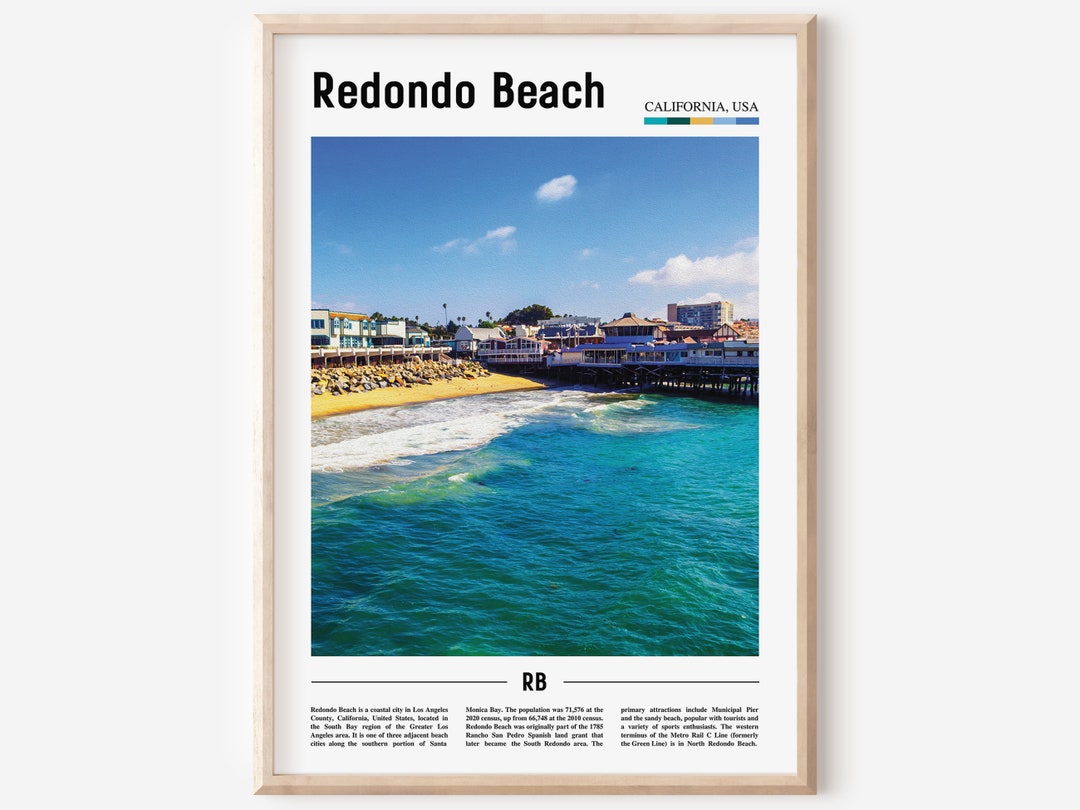 Redondo Beach Print, Redondo Beach Poster, Redondo Beach Wall Art, Oil ...