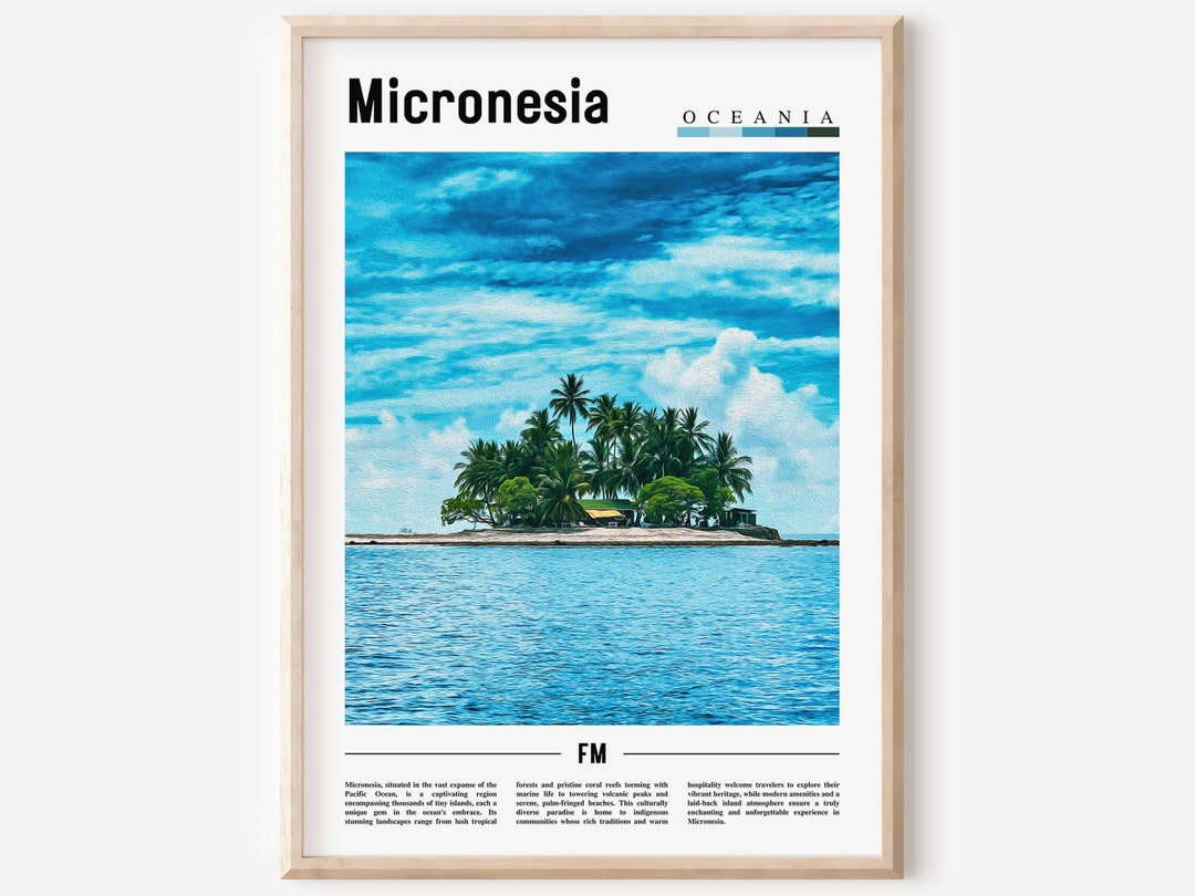 Micronesia Poster, Micronesia Print, Micronesia Wall Art, Minimal ...