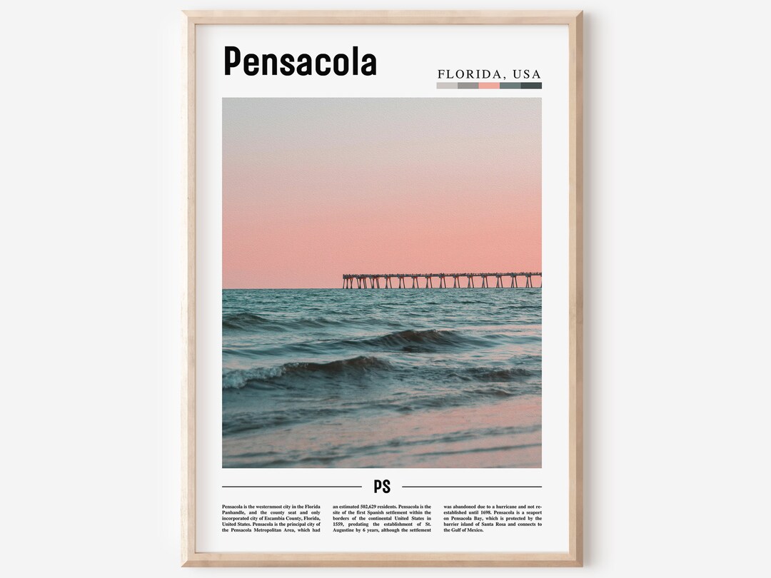Pensacola Print, Pensacola Poster, Pensacola Wall Art, Oil Painting ...