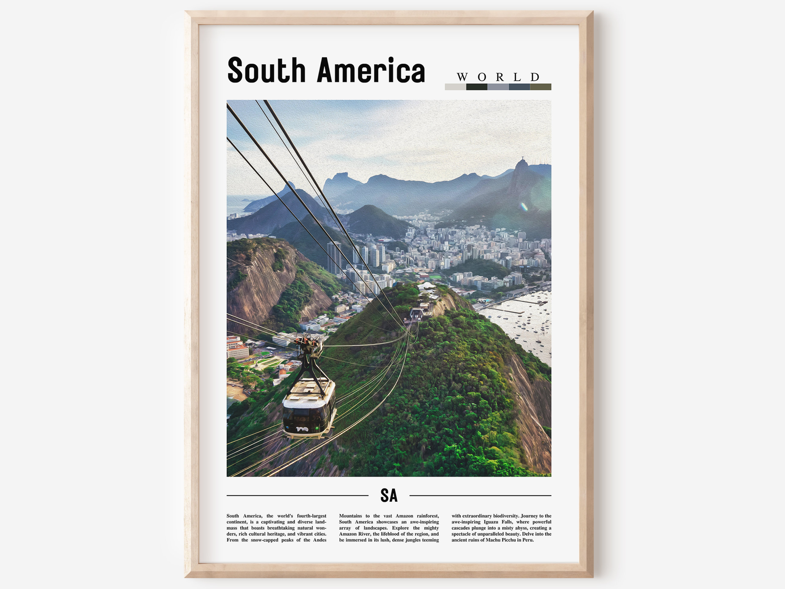 South America Poster, South America Print, South America Wall Art ...