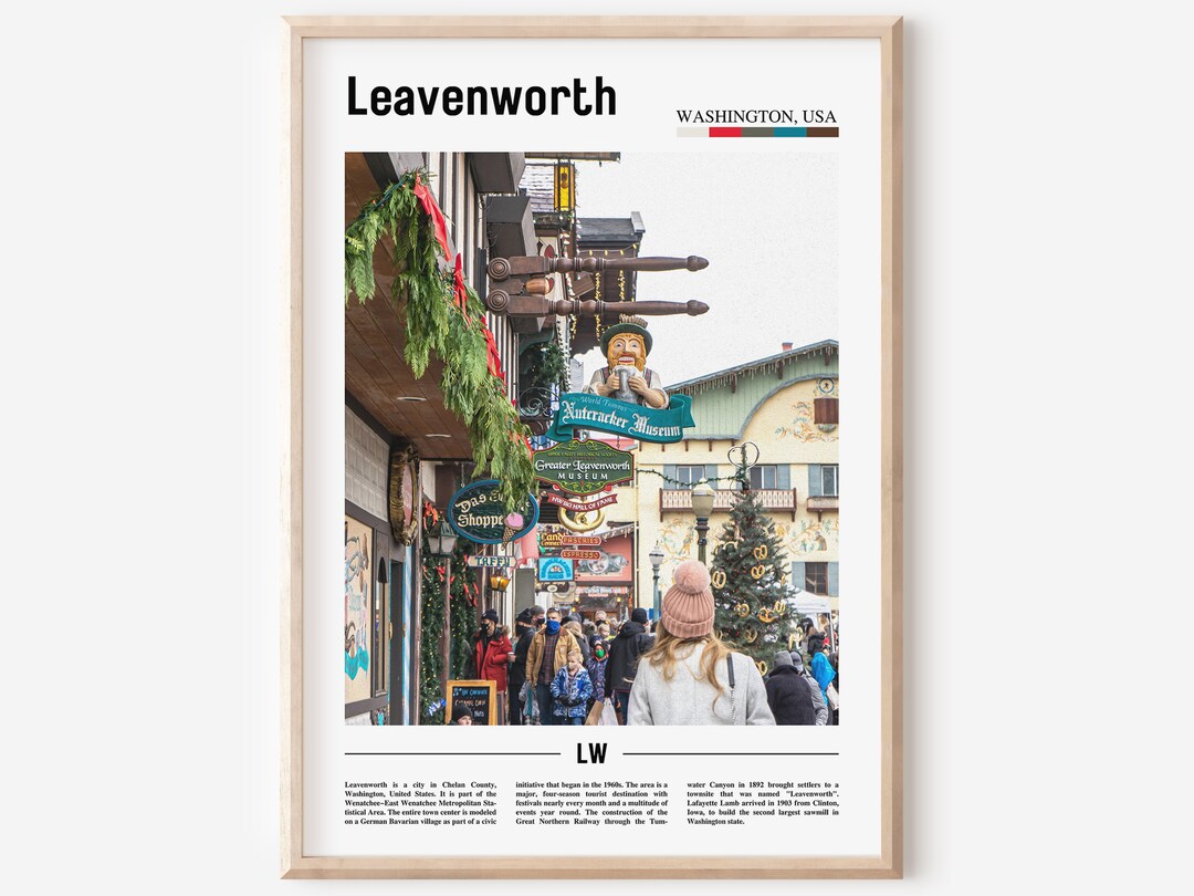 Leavenworth Print, Leavenworth Poster, Leavenworth Wall Art, Minimal ...