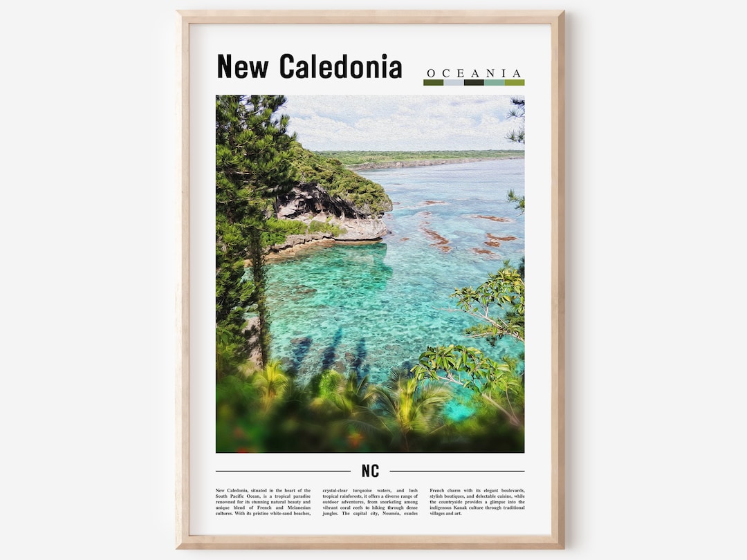 New Caledonia Poster, New Caledonia Print, New Caledonia Wall Art ...