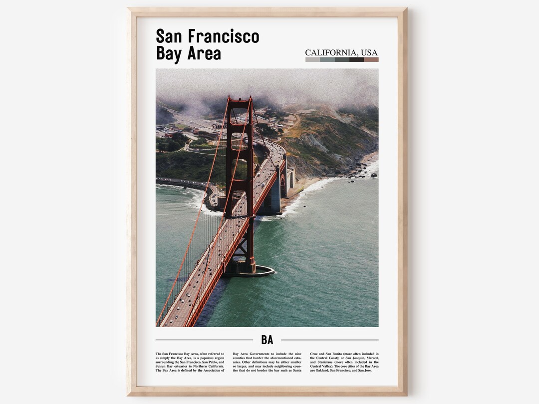 San Francisco Bay Area Poster, San Francisco Bay Area Print, San ...