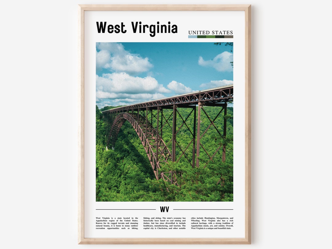 West Virginia Poster, West Virginia Print, West Virginia Wall Art ...