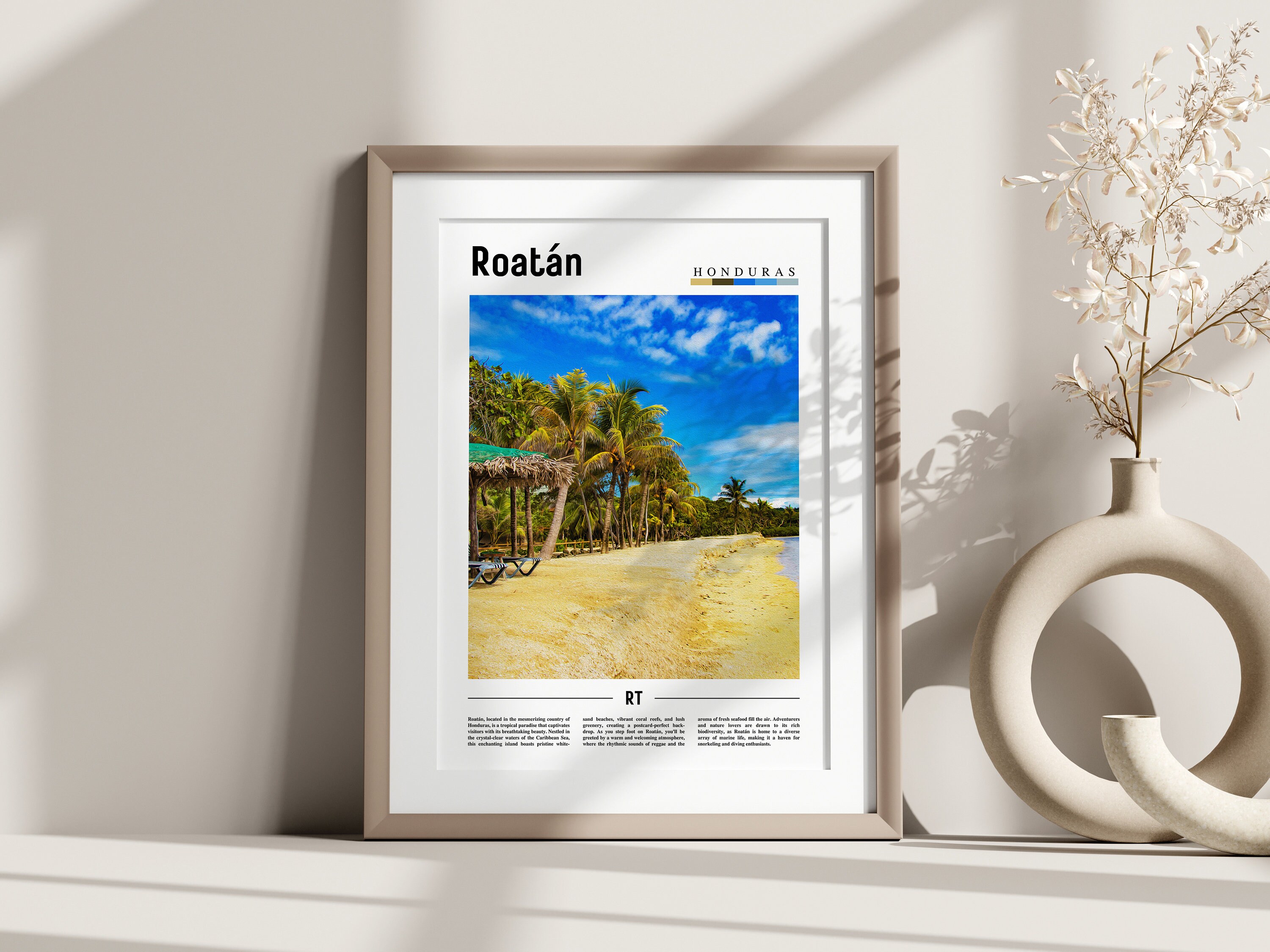 Roatán Poster Roatán Print Roatán Wall Art Minimal Travel - Etsy