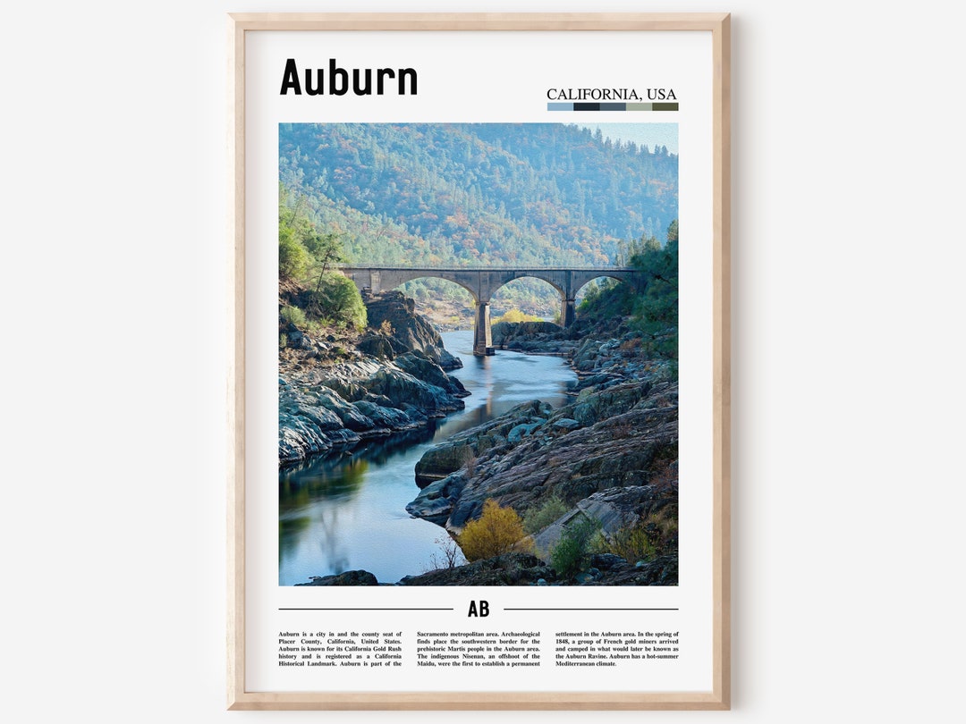 Auburn Print, Auburn Poster, Auburn Wall Art, Minimal Travel Print ...