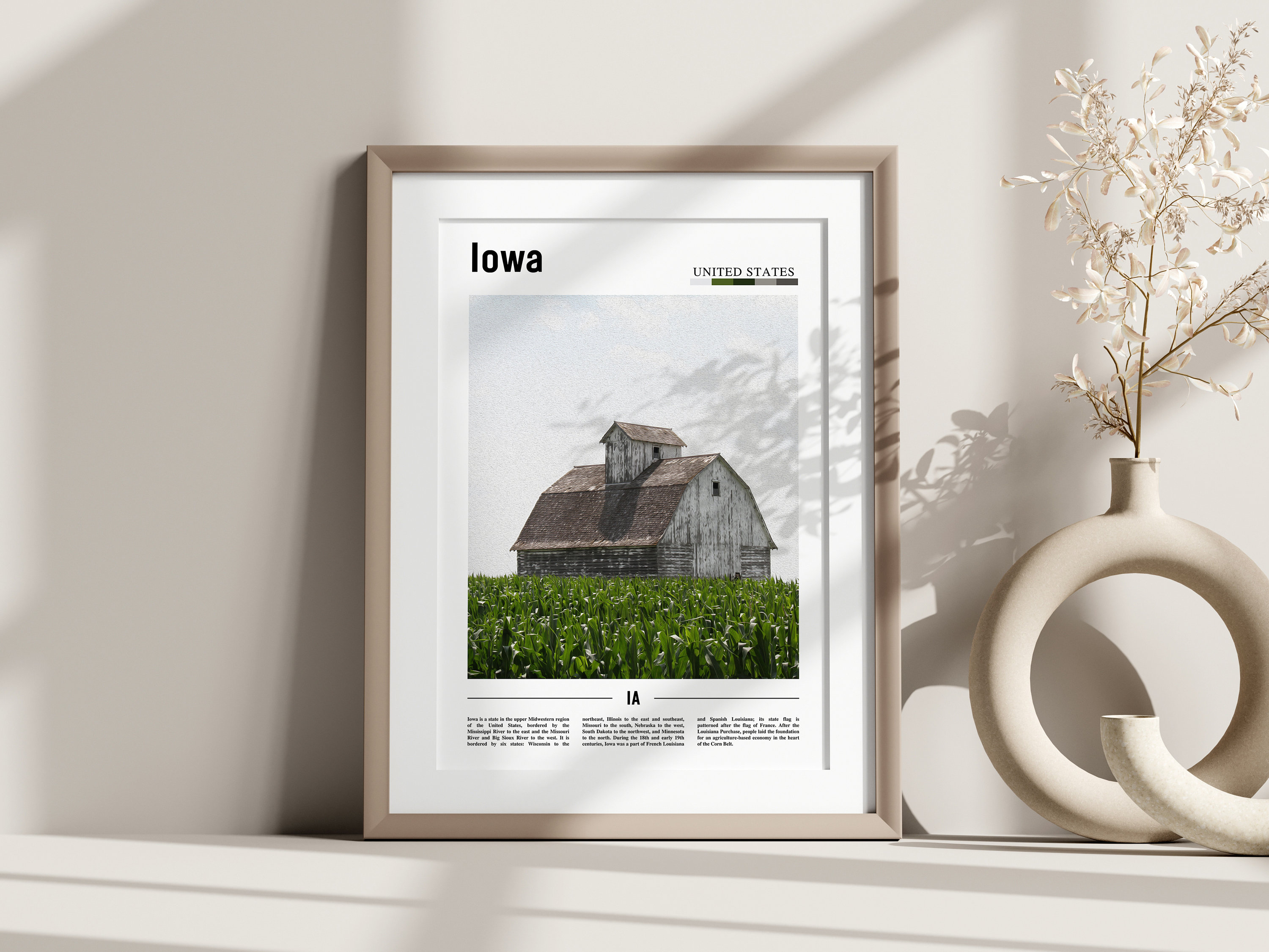Iowa Poster, Iowa Print, Iowa Wall Art, United States Photo, United ...