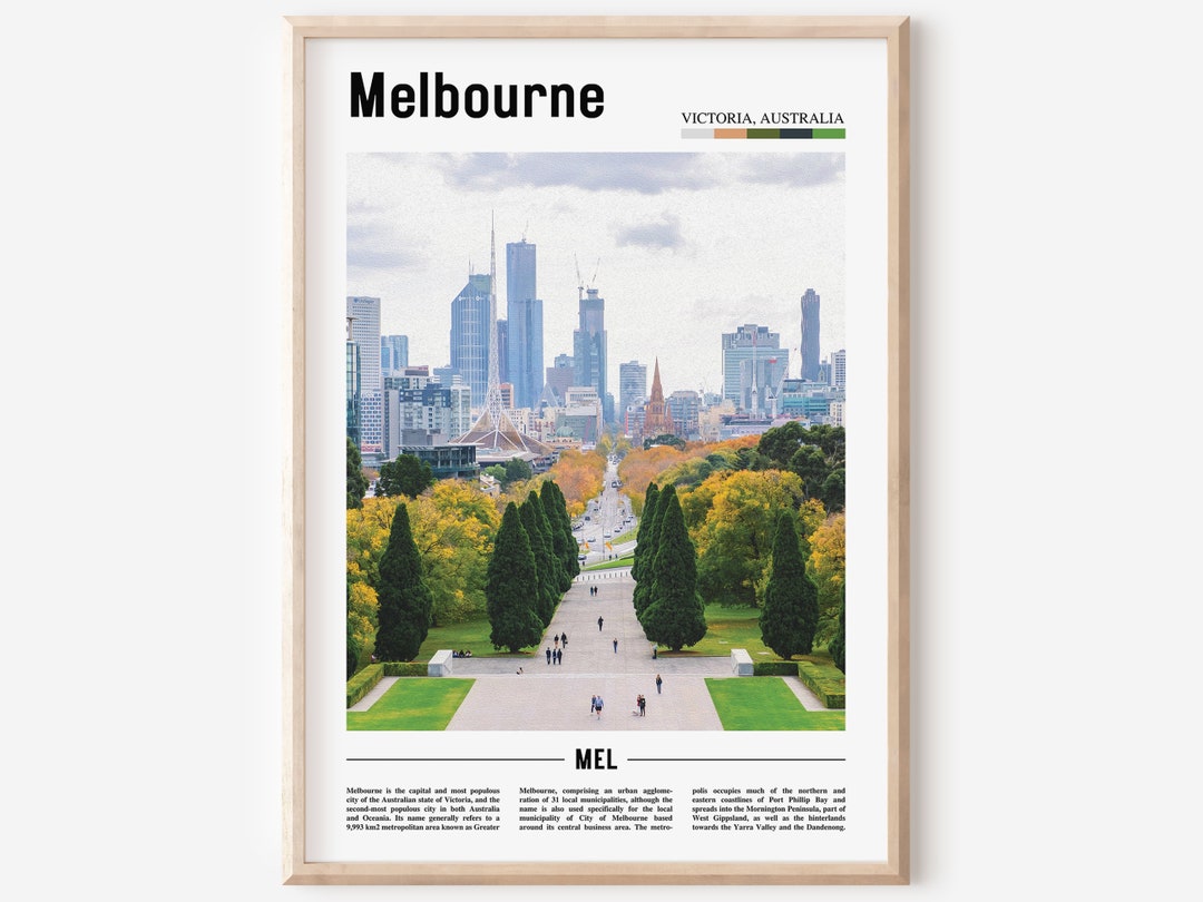 Melbourne Print, Melbourne Poster, Melbourne Wall Art, Oil Painting ...