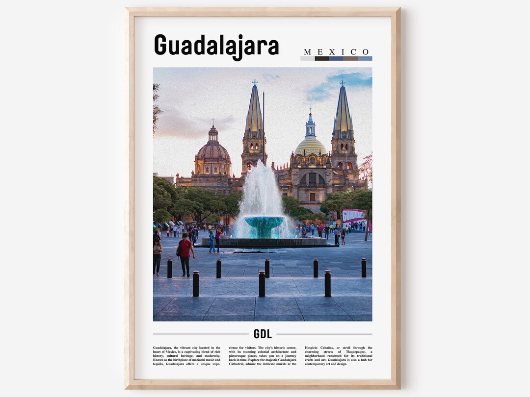 Guadalajara Poster, Guadalajara Print, Guadalajara Wall Art, Minimal ...