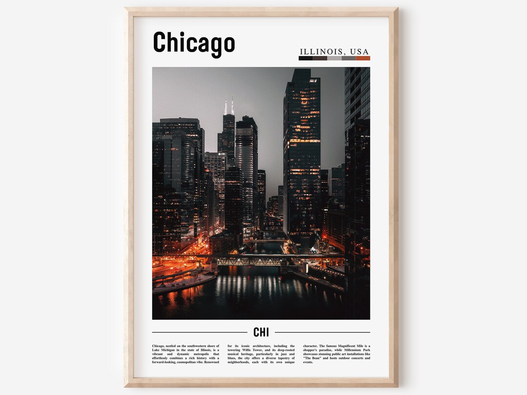 Chicago Print, Chicago Poster, Chicago Wall Art, United States Photo ...