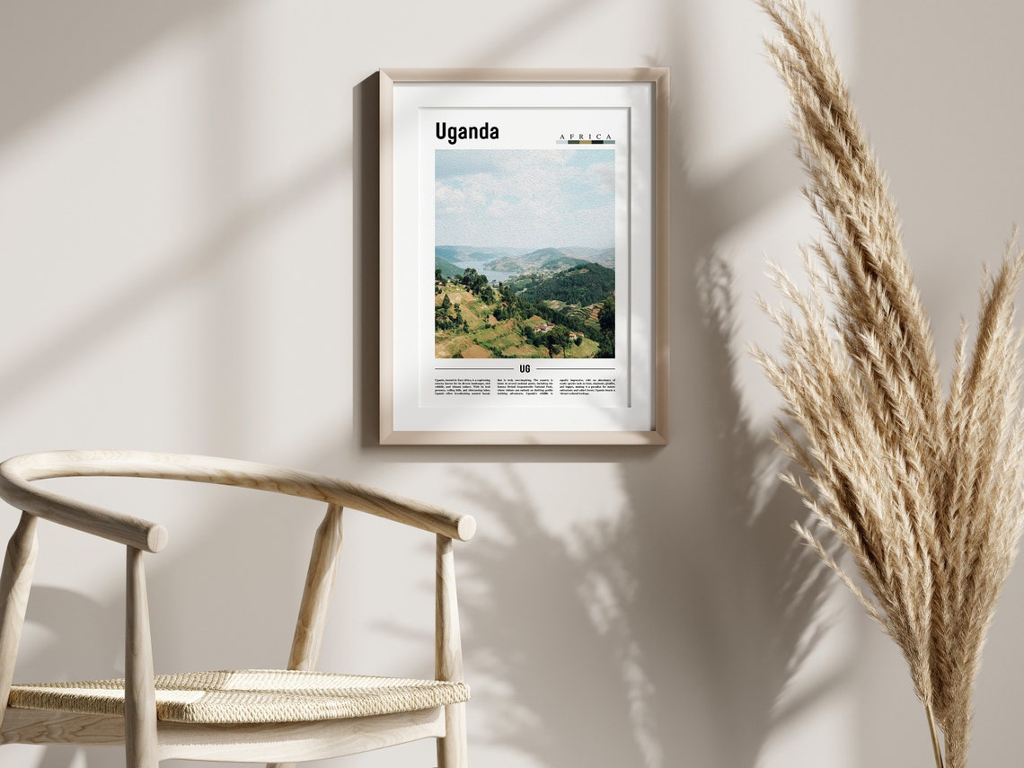Uganda Poster, Uganda Print, Uganda Wall Art, Minimal Travel Print ...