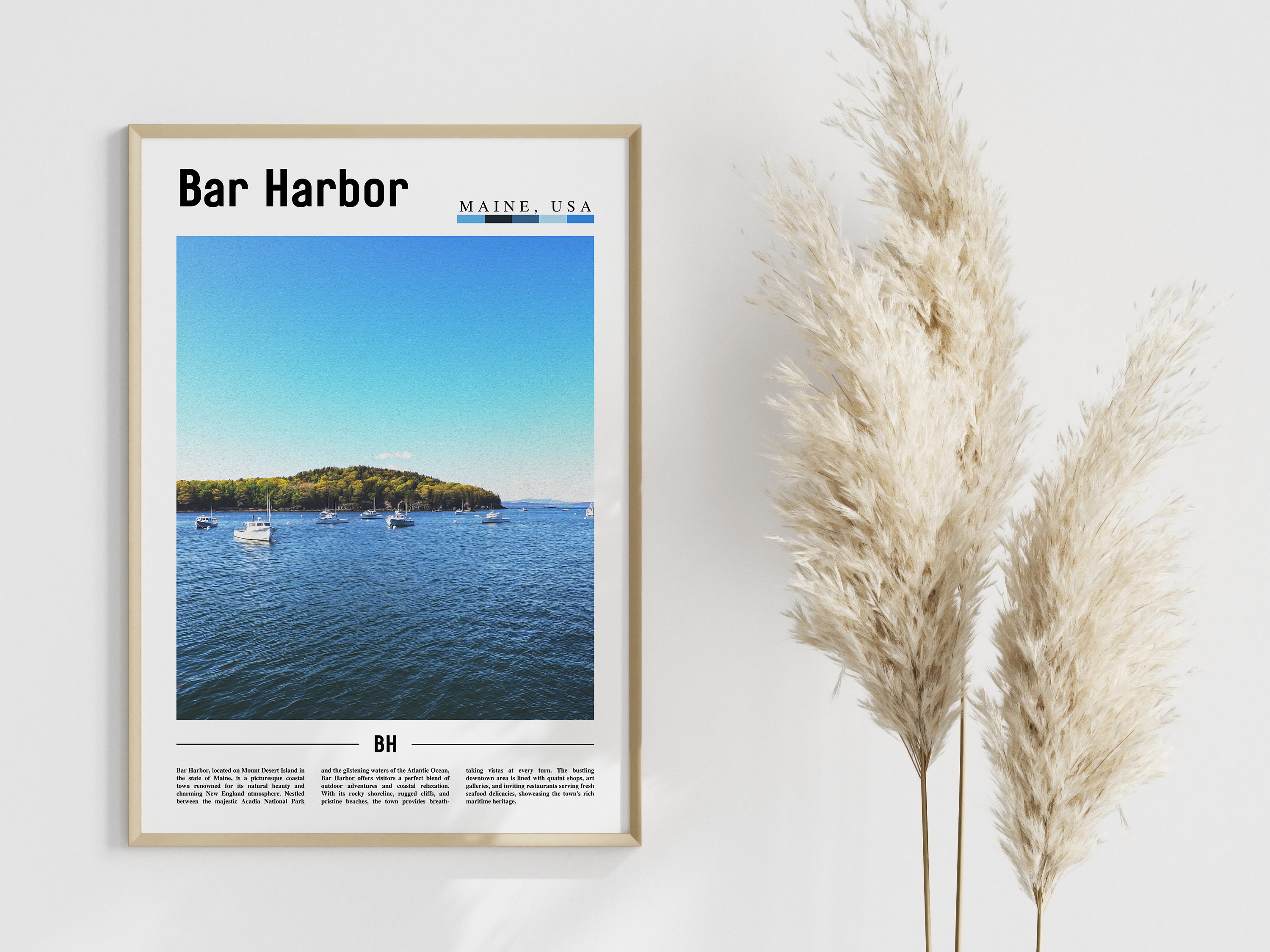 Bar Harbor Poster, Bar Harbor Print, Bar Harbor Wall Art, United States ...