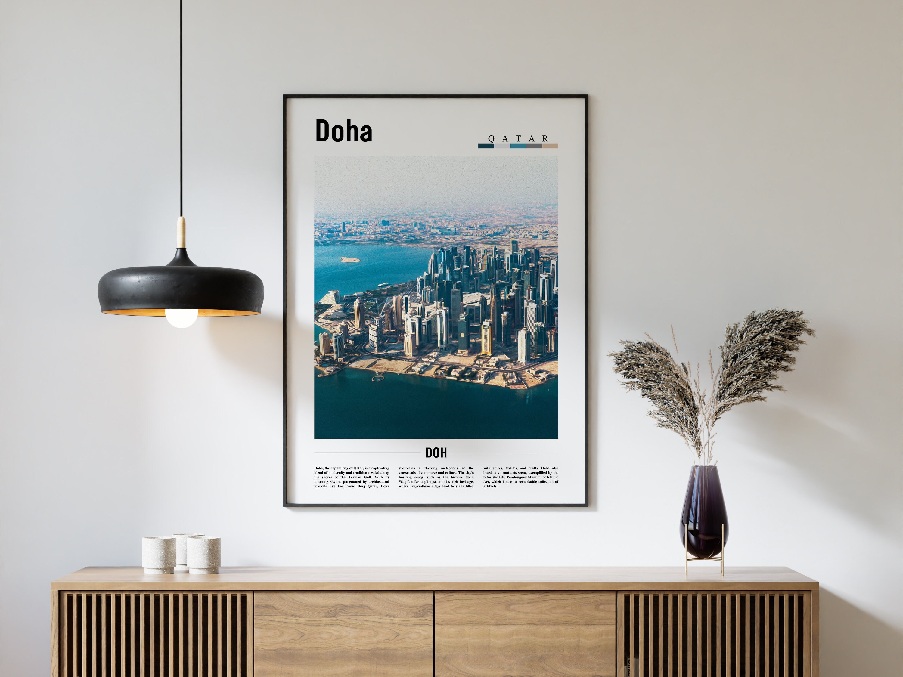 Doha Poster Doha Print Doha Wall Art Minimal Travel Print - Etsy