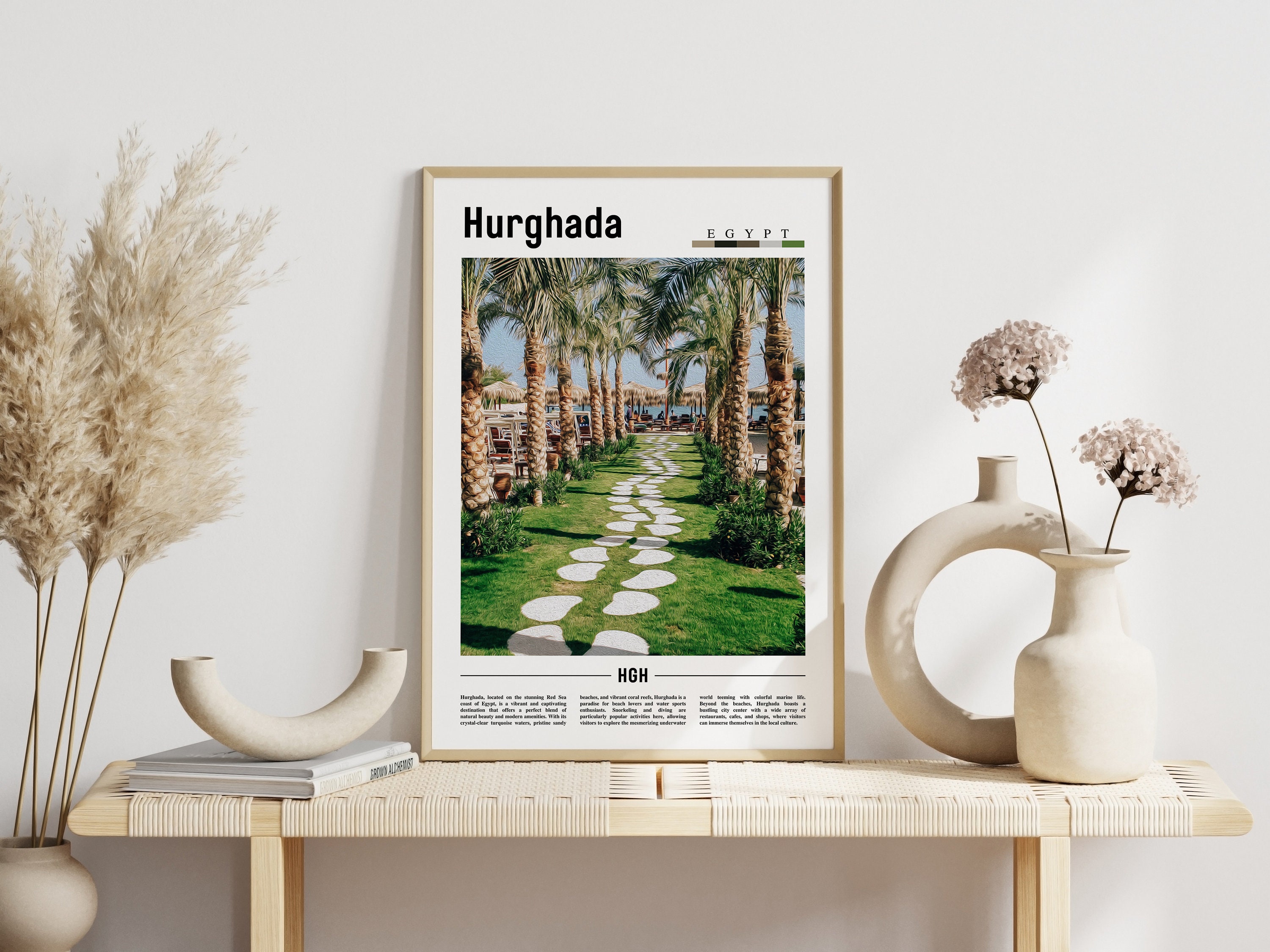 Hurghada Poster, Hurghada Print, Hurghada Wall Art, Minimal Travel ...