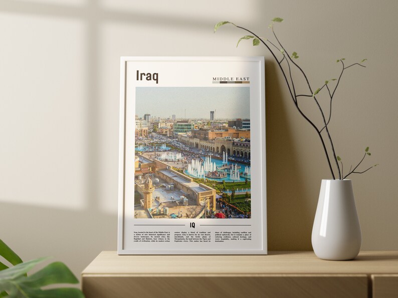 Iraq Poster, Iraq Print, Iraq Wall Art, Minimal Travel Print, Travel ...